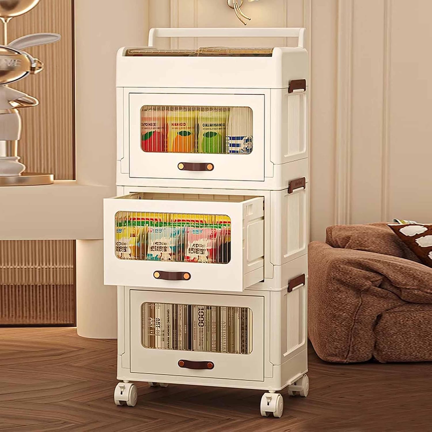 Amazon.com: Clear Storage Drawers with Lids Stackable Plastic Cabinet ...