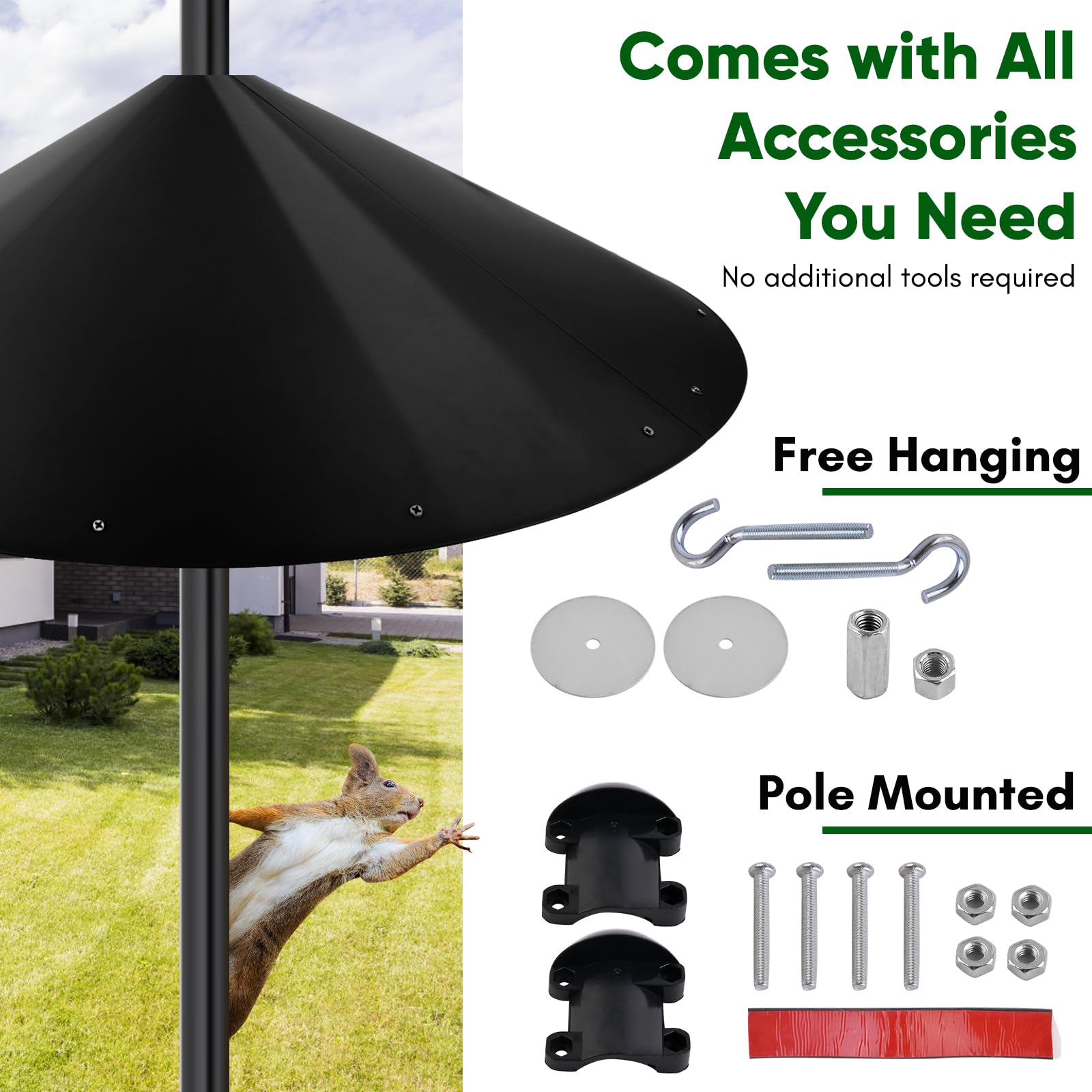 Snapklik.com : 24-inch Large Outdoor Squirrel Baffles For Bird Feeders ...