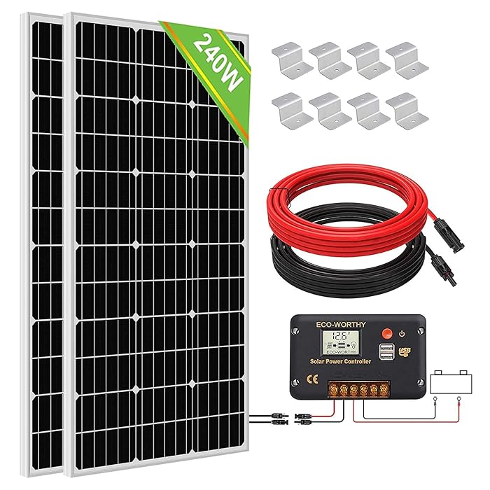 Buy DCHOUSE solar panel kit 240 Watt 12 Volt Monocrystalline Off-Grid ...