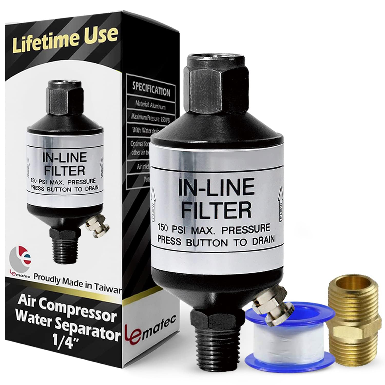 Air Compressor Water Separator, Heavy Duty Air Compressor Filter ...