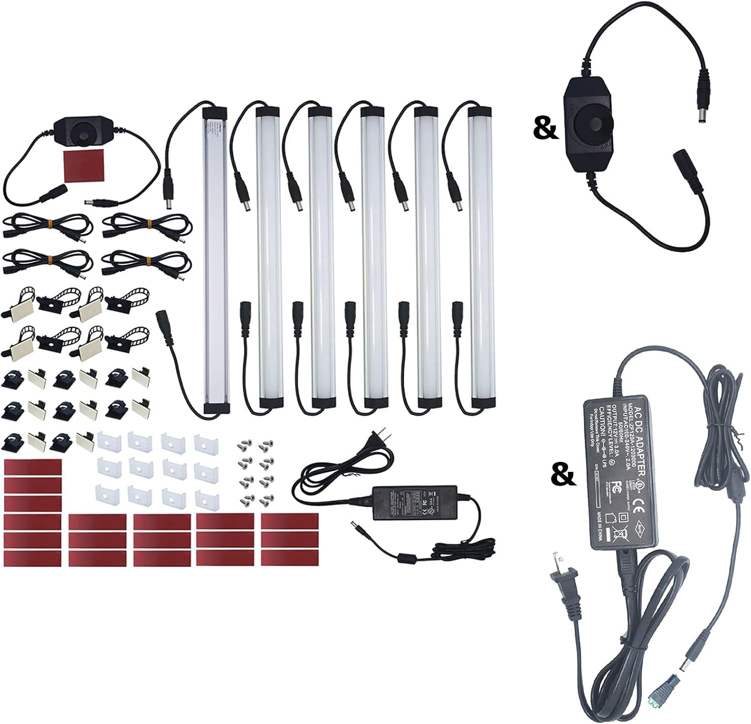 Litever DIY 6-Light-Bar-Kit Under Cabinet Lighting Daylight White 5000K ...