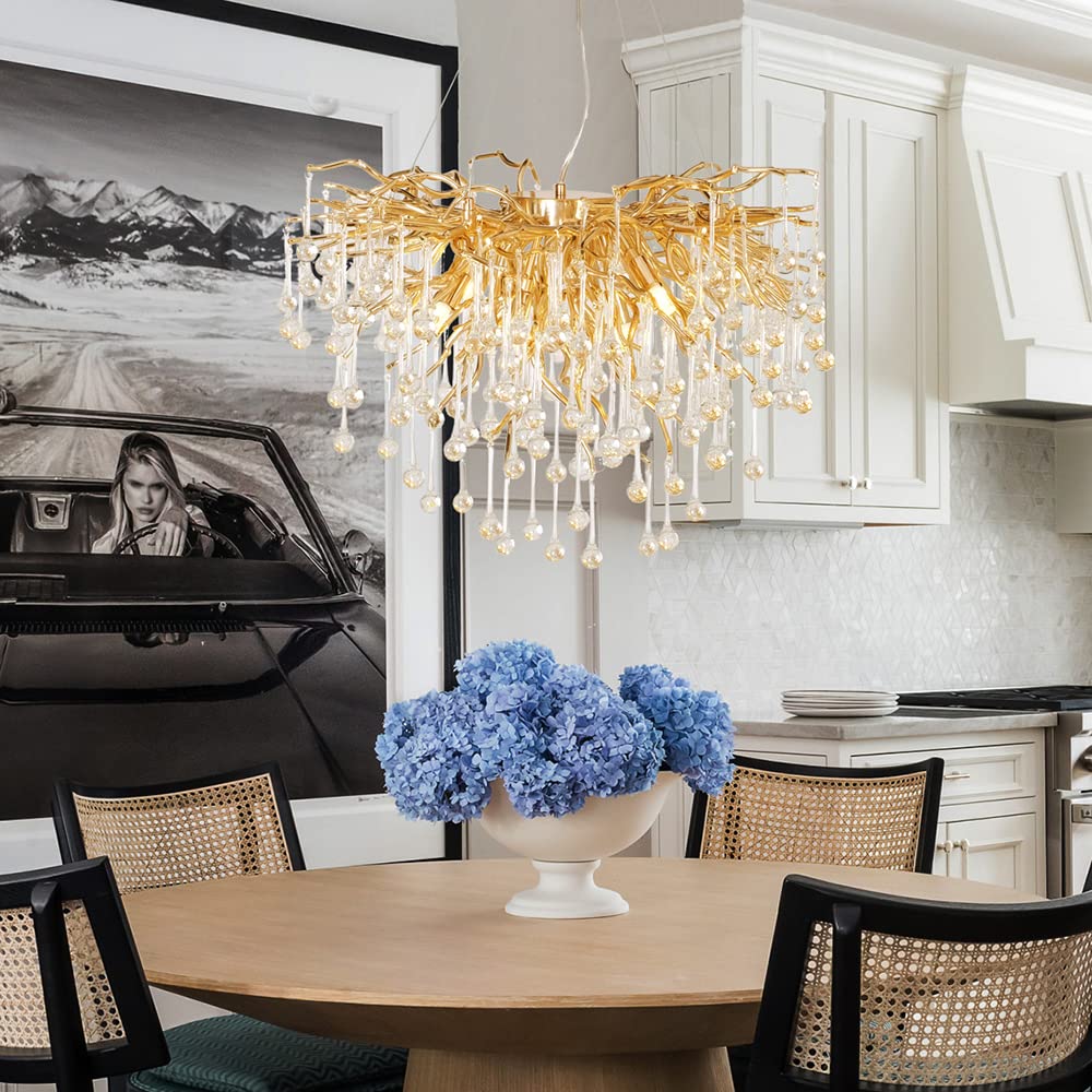 Arotikee Modern Gold Contemporary Crystal Chandelier Lighting Fixture ...