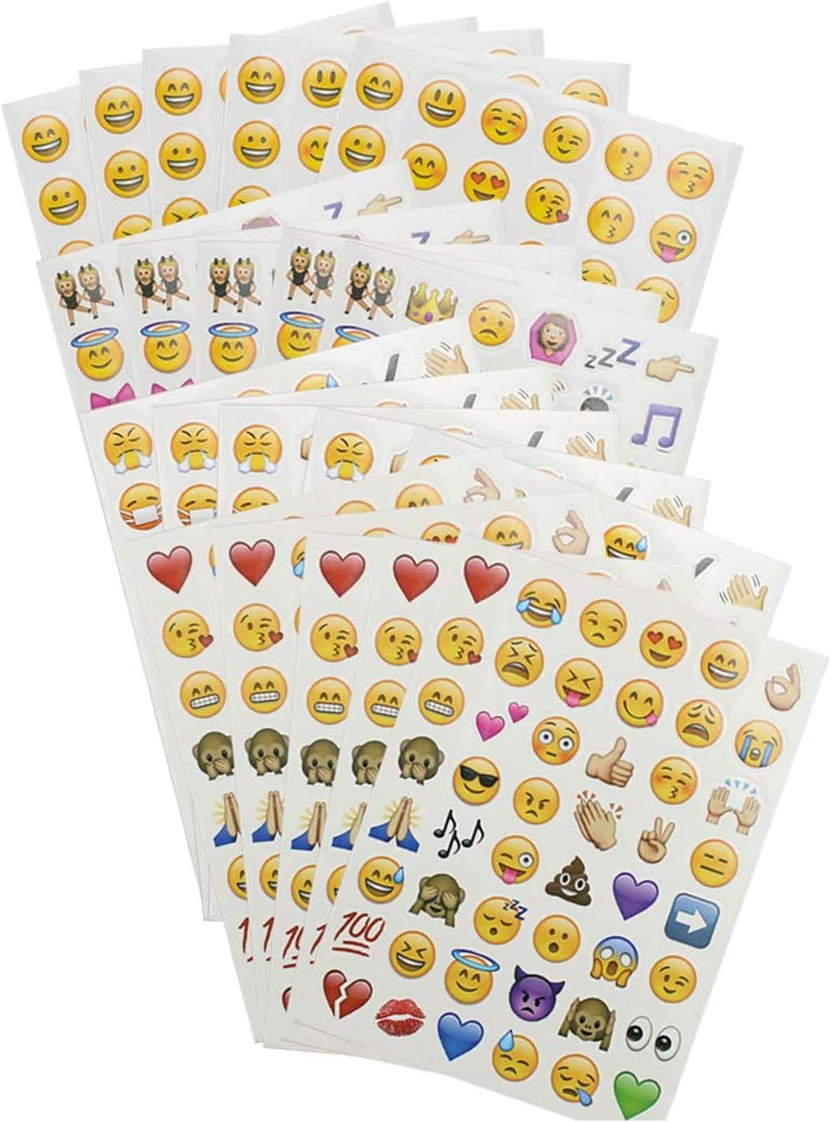 Emojis Pack of 22 - Wall Art Vinyl Printed Stickers Emoticon Funny ...