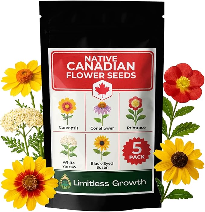 Native Canadian Flowers Seed Mix | 5 Wildflower Seeds Variety Pack for ...