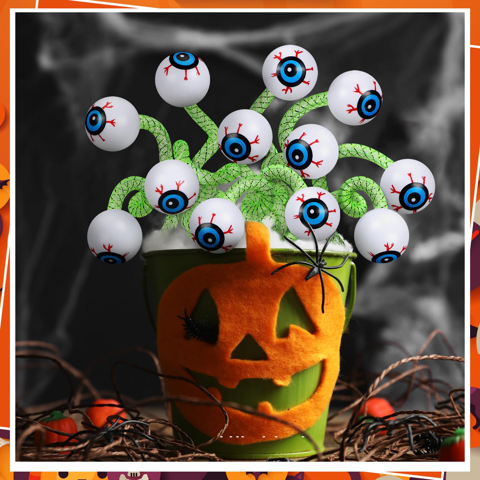 Amazon.com: Wonderjune 12 Pcs Halloween Eyeball Picks Halloween Floral ...