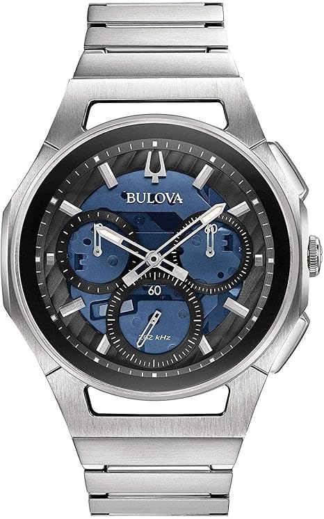 Bulova Men's Curv Automatic Chronograph Silver-Tone Stainless Steel ...