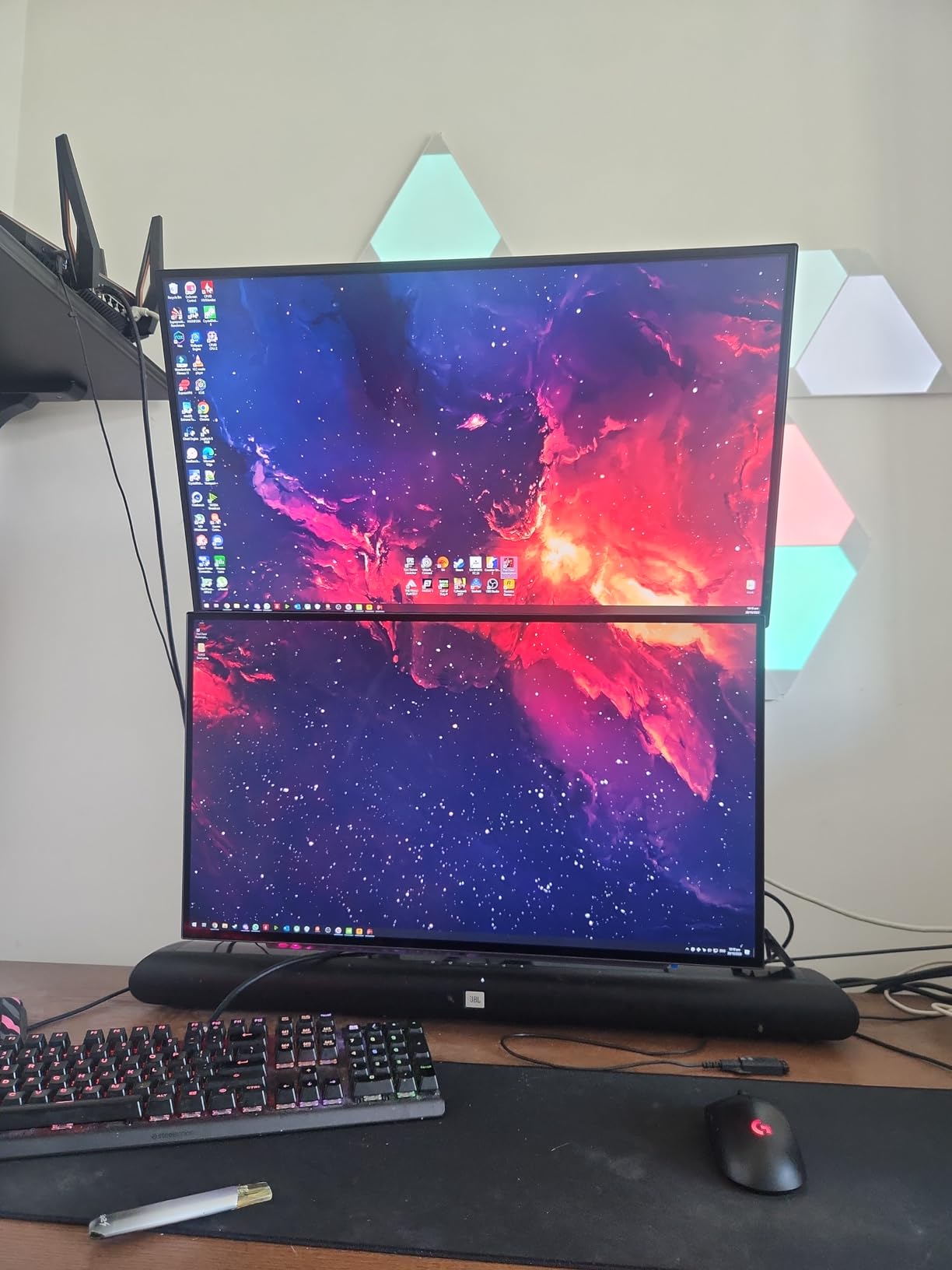 ULTi APEX Vertical Stacking Dual Monitor Arm for 2 Monitors Up to 32 ...