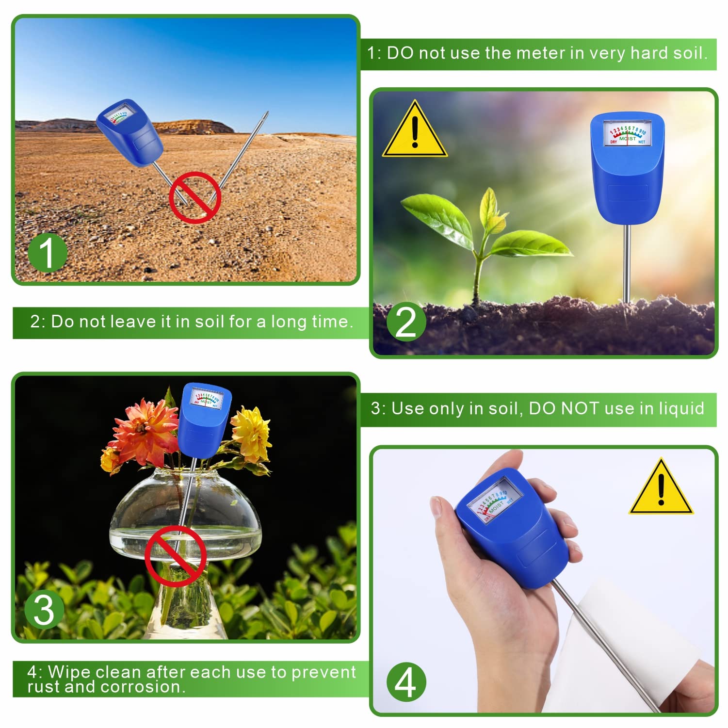 Snapklik.com : Soil Moisture Meter, Plant Water Monitor, Hygrometer ...