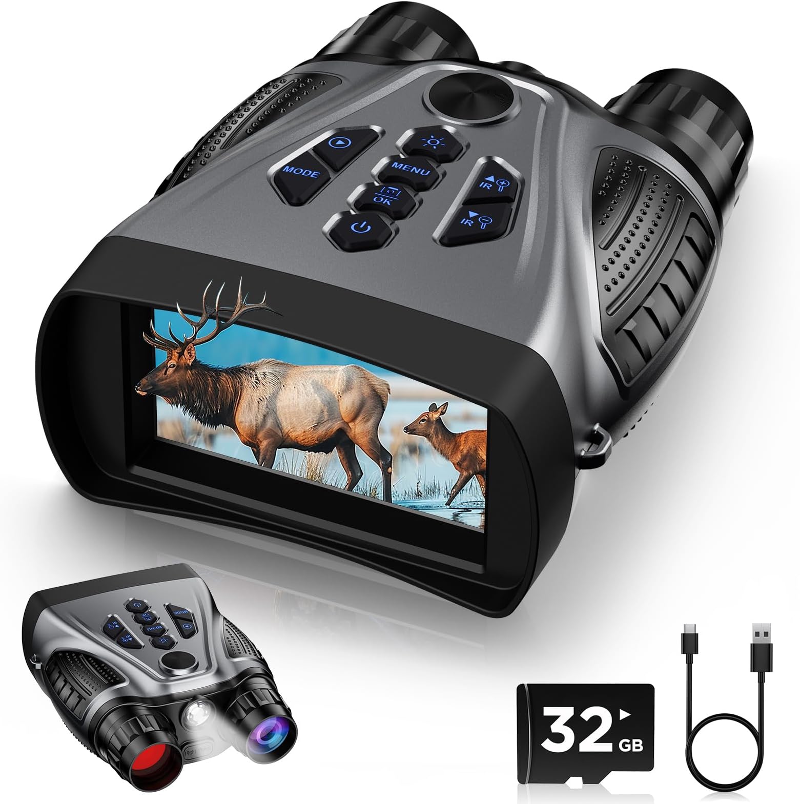 Amazon.com: BUSHBINOC Night Vision Goggles, 4K Night Vision Binoculars ...