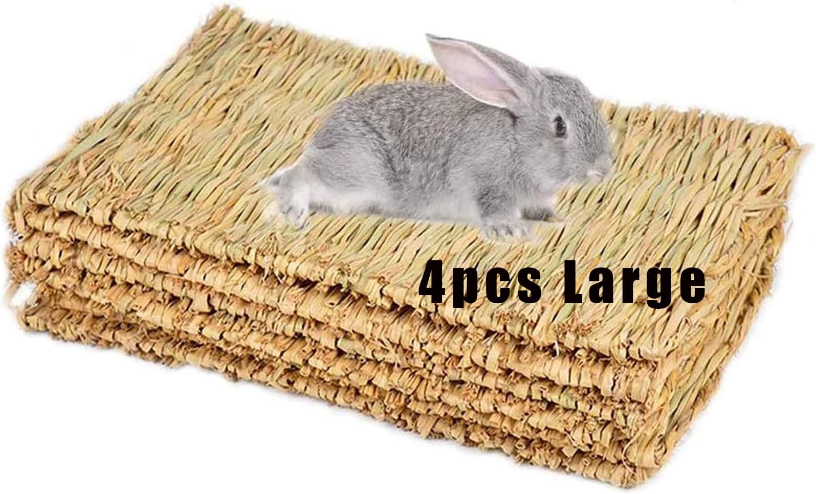 Amazon.com : kathson 6 PCS Rabbit Large Grass Mat Natural Grass Woven ...