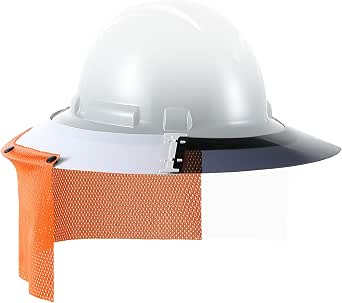 Amazon.com: Feekoon Reusable Hard Hat Visor with Neck Shade Net Sun ...