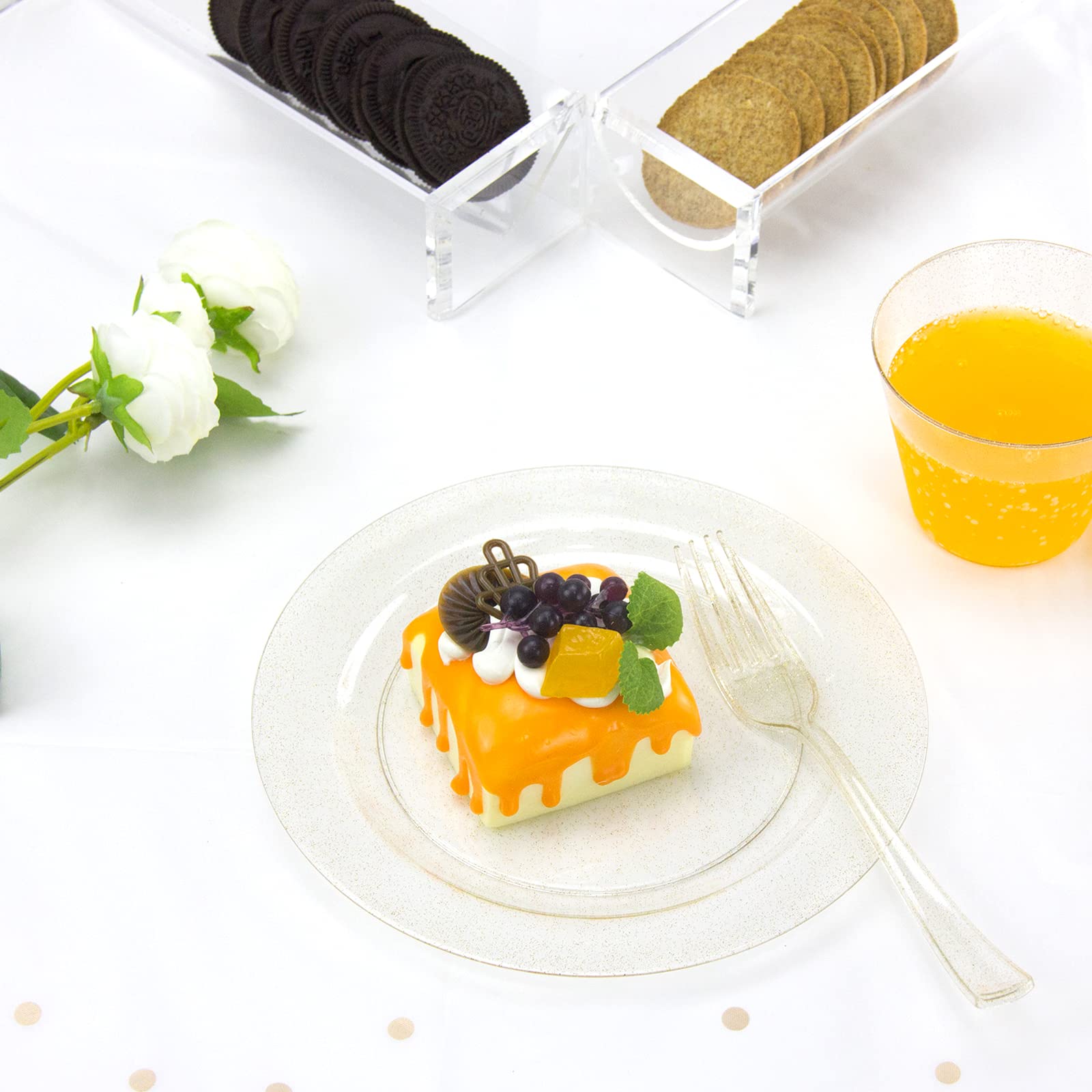 Snapklik.com : KVMORZE Clear Serving Tray, Transparent Rectangular ...