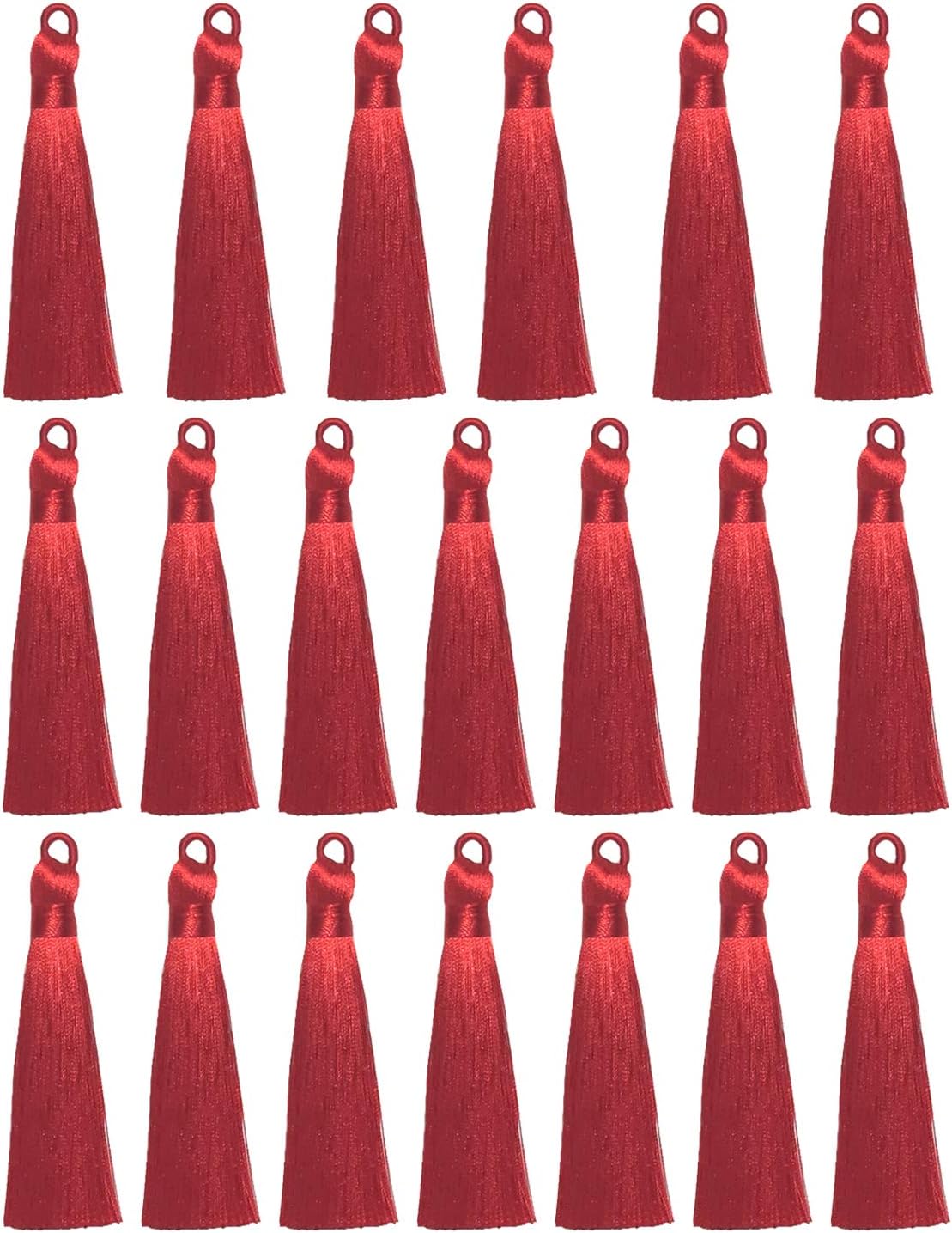 Amazon.com: Gnognauq 20pcs Red Silk Tassels Fashion Silky Handmade ...