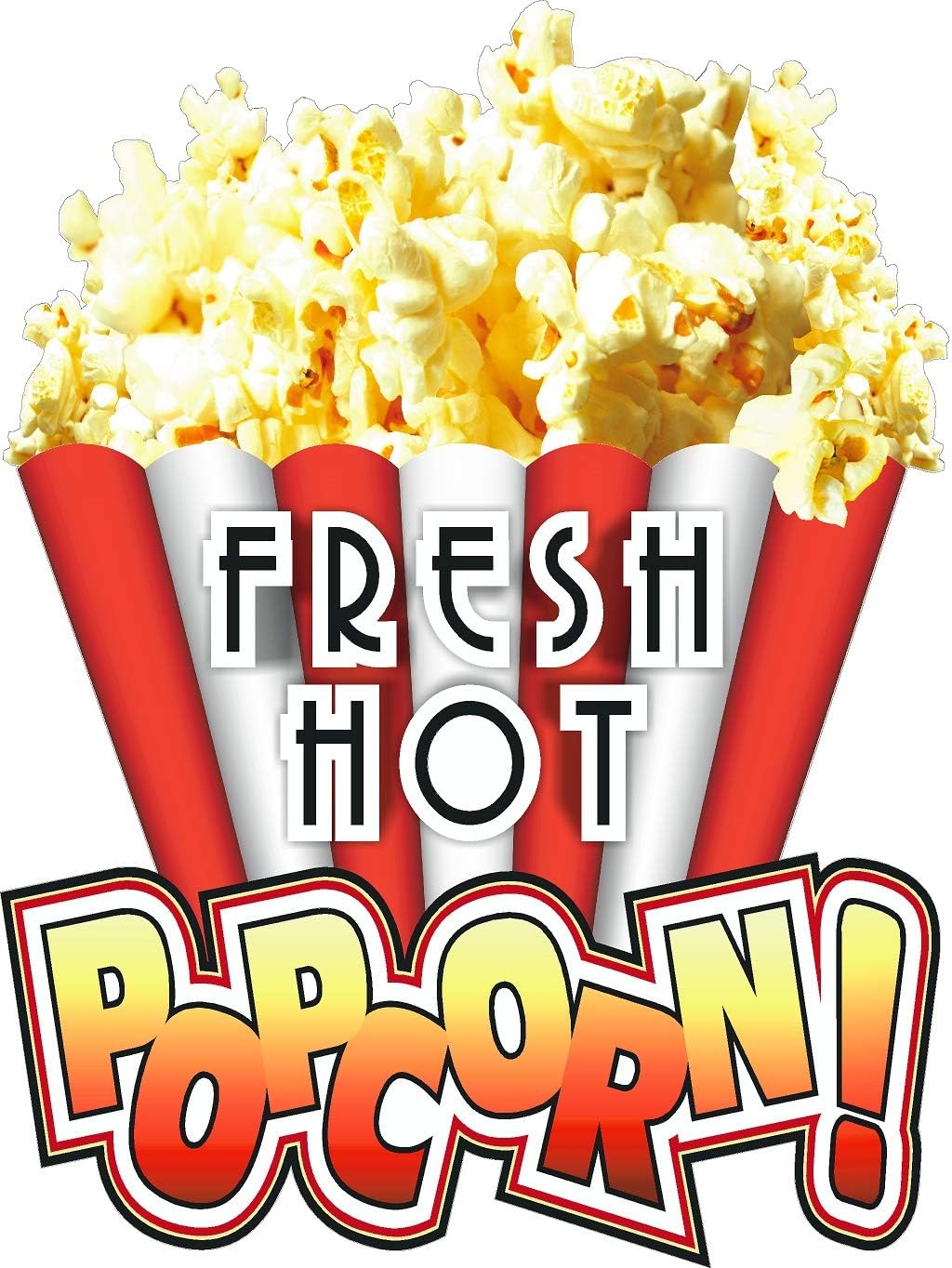 Amazon.com: Fresh HOT Popcorn Vinyl Decal Food Truck Restaurant Cafe ...