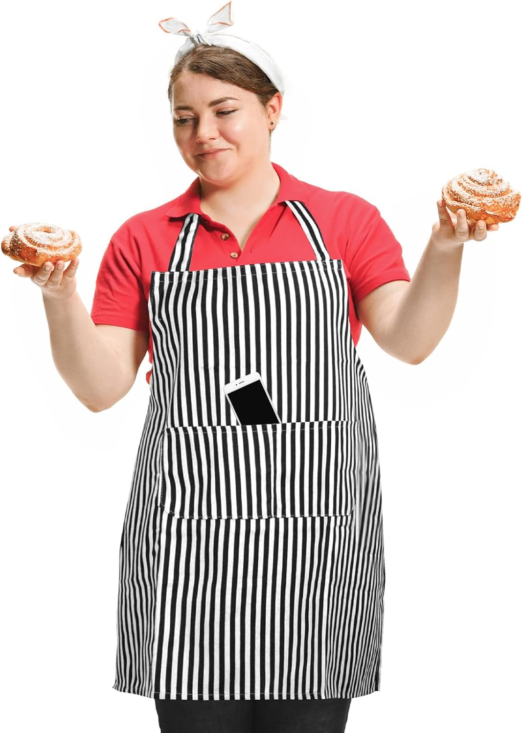 Amazon.com: Jeffdad Plus Size Aprons for Women, Adjustable Long Ties ...