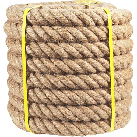 Amazon.com: Twisted Manila Rope - 2 Inch×50 Feet - Strong Hemp Rope ...