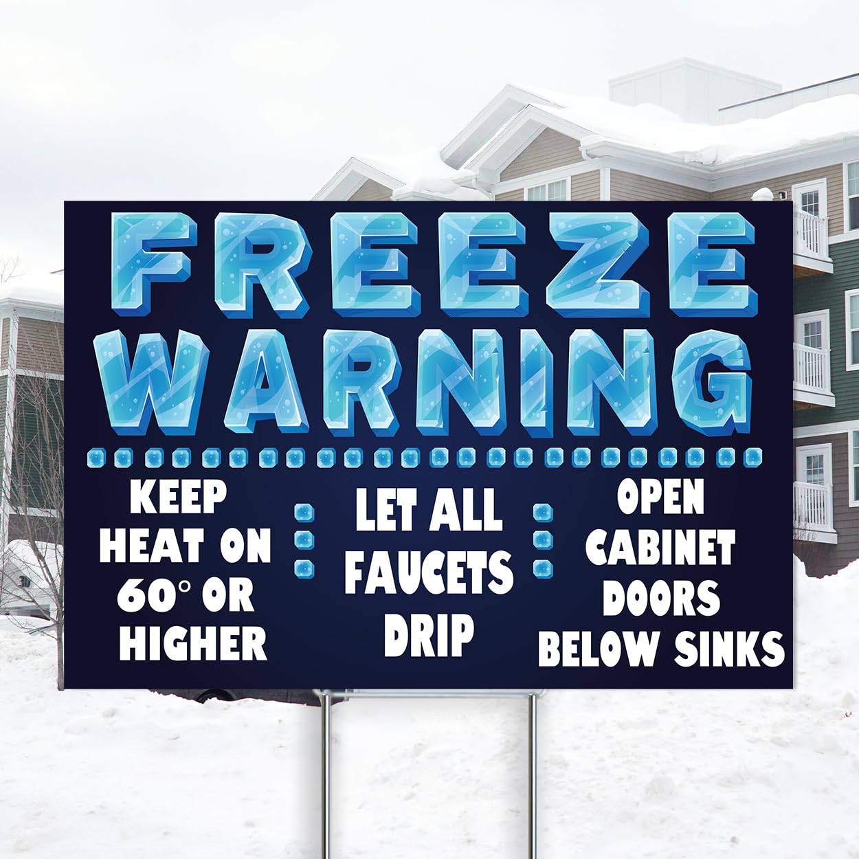 Amazon.com : Freeze Warning 12"x18" Yard Sign with Heavy-Duty Sign Step ...