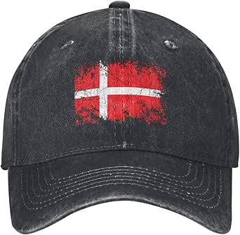 Danish Denmark Vintage Flag Washed Cotton Baseball Cap for Men Women ...