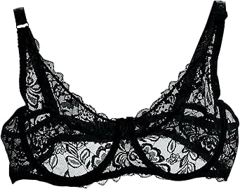 Amazon.com: Sexy Lace See Through Bras Unlined Underwire Sheer Mesh ...