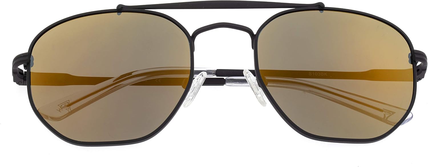 Amazon.com: Sixty One Stockton Mirror Coating Pilot Unisex Sunglasses ...