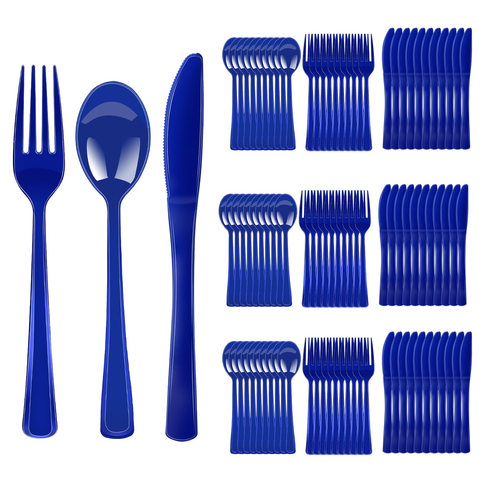 Snapklik.com : 300 Pack Blue Disposable Plastic Silverware Heavy Duty ...