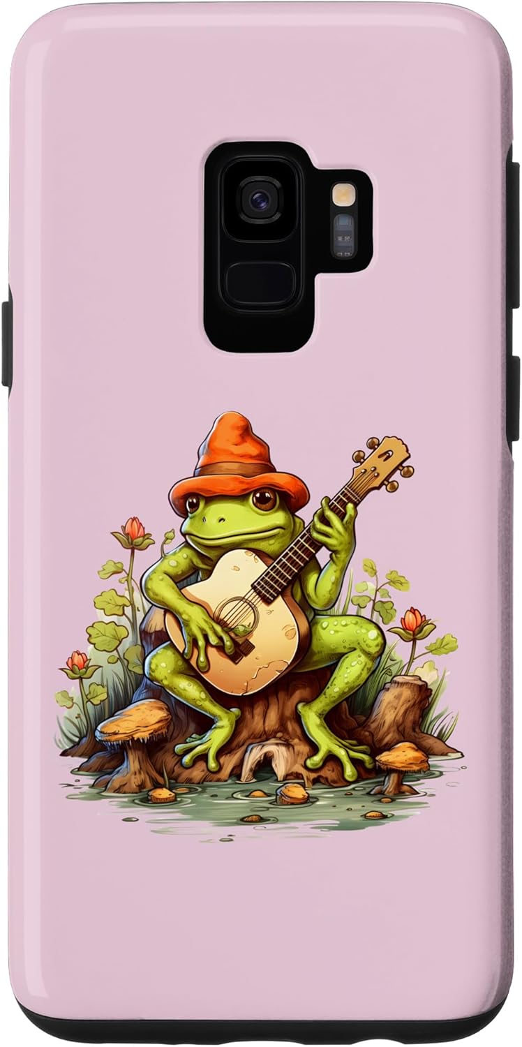 Amazon.com: Galaxy S9 Cute Cottagecore Aesthetic Frog Playing His ...