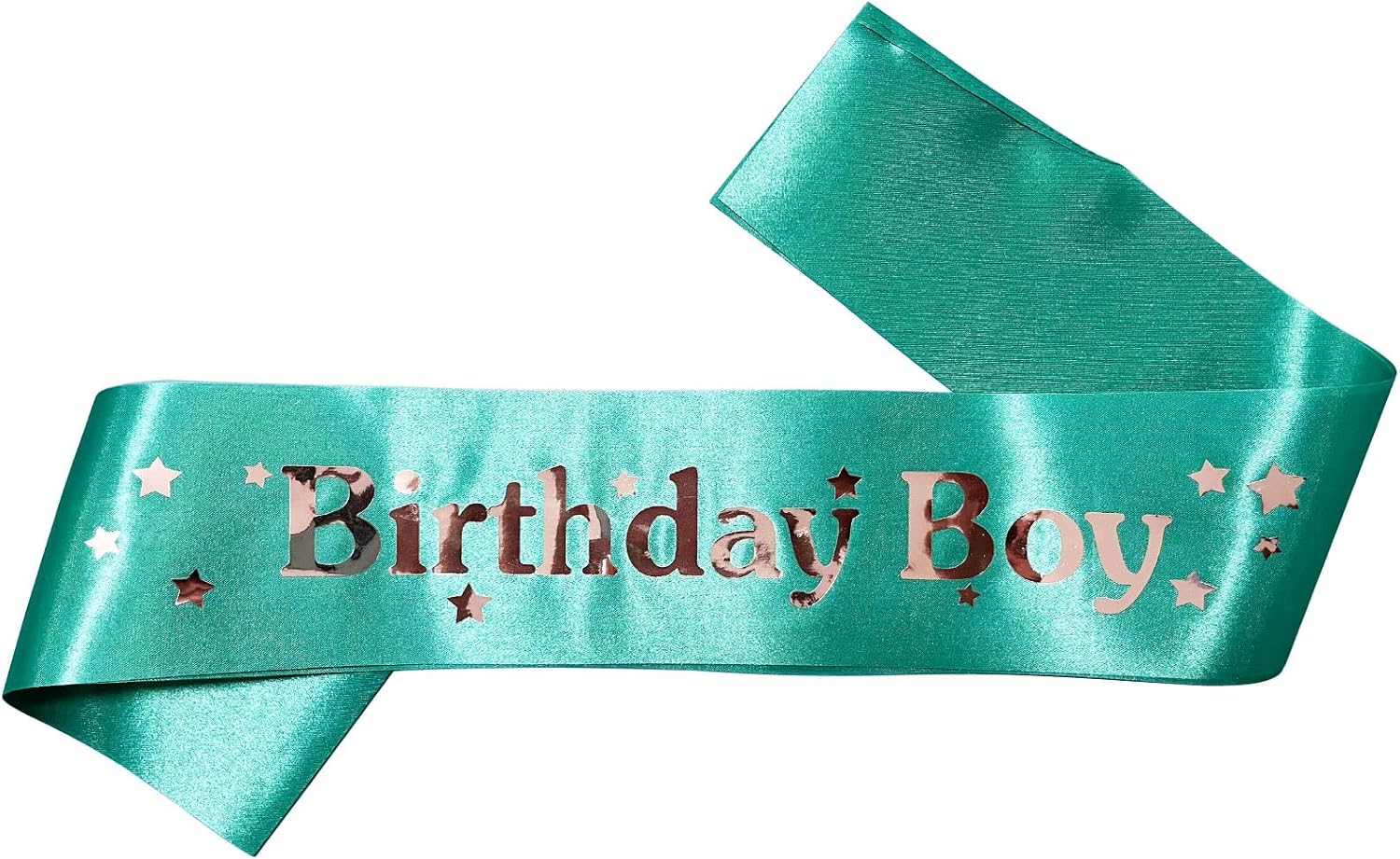 Amazon.com: Generic Birthday Boy Sash Blue Green, Silver Foil Letter ...