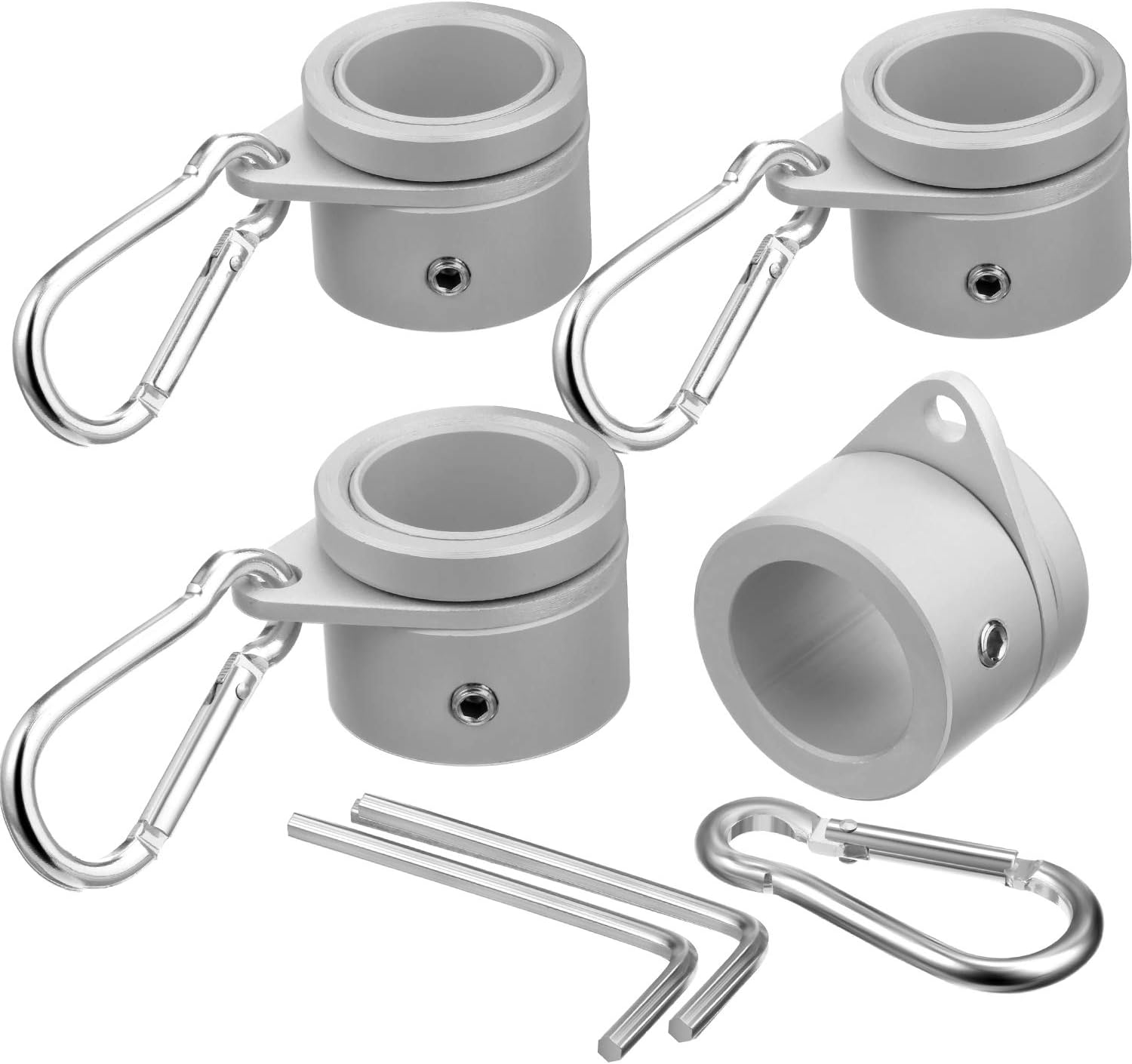 Amazon.com : 4 Pieces Flag Pole Rings Aluminum Alloy Mounting Rings 360 ...