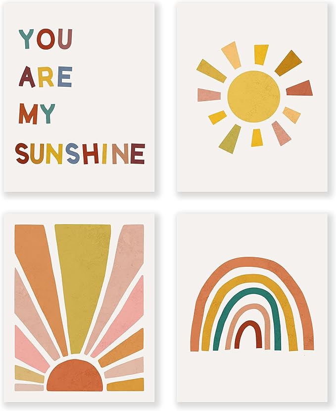 Amazon.com: LiTiu Boho You Are My Sunshine Sun Sunshine Rainbow Nursery ...