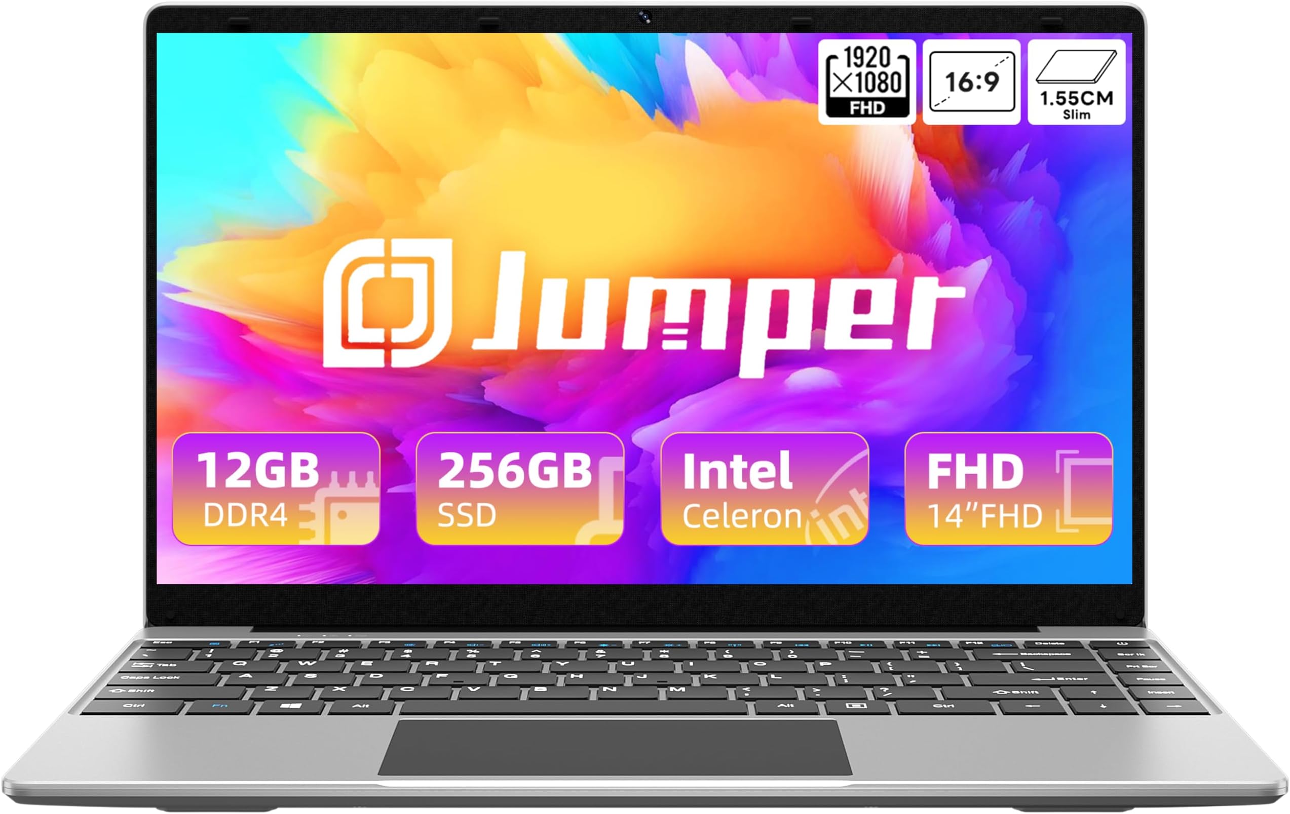 jumper Laptop, 12GB DDR4 256GB SSD Laptops, 14" Intel Celeron Processor ...