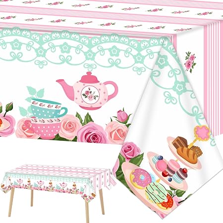 Amazon.com: 40 Pieces Floral Tea Party Decorations Floral Birthday ...