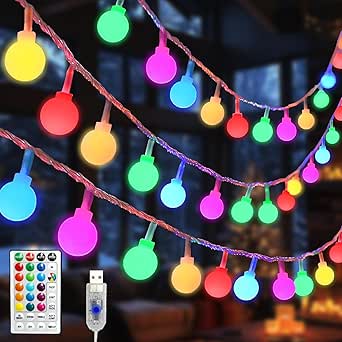 Amazon.com: Eoako Globe Led String Lights Indoor 19 Color Changing ...