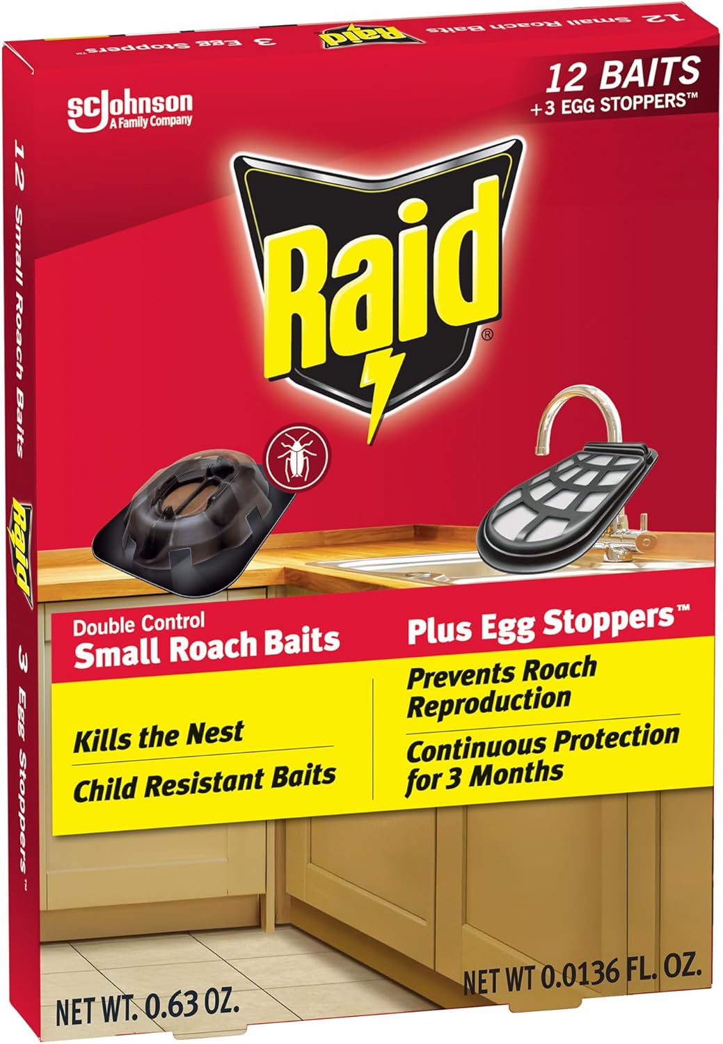 Amazon.com: Raid Double Control Small Roach Baits, Plus Egg Stoppers ...