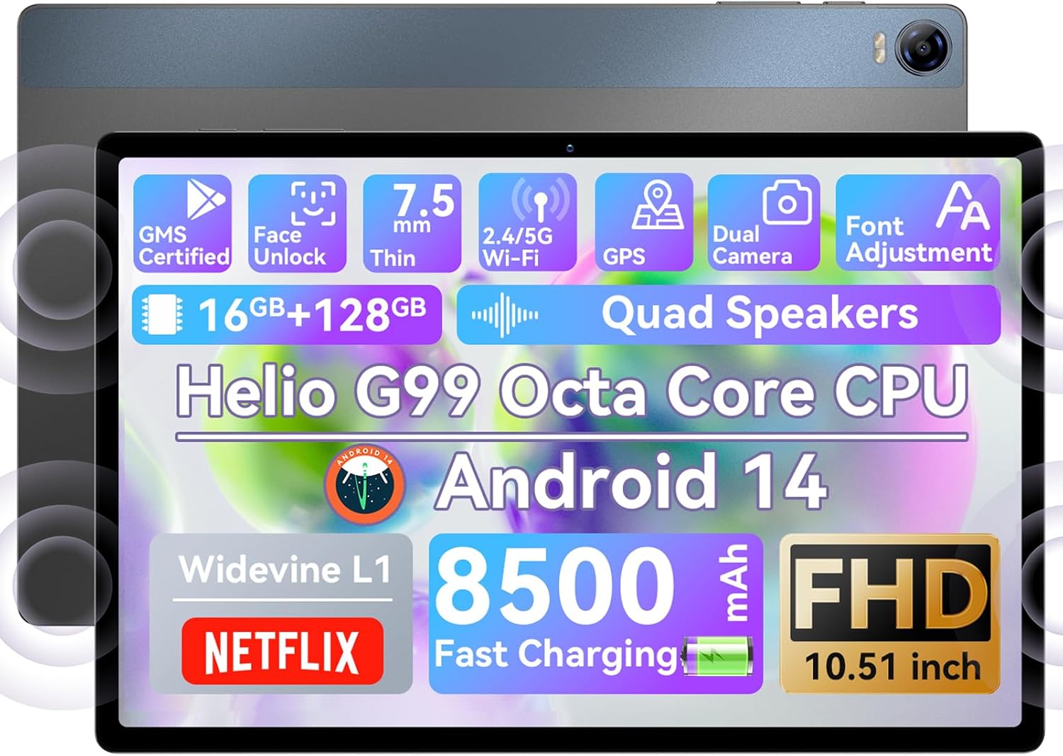 Amazon.com : Headwolf Android 14 Tablet, HPad5 Octa Core Helio G99 ...