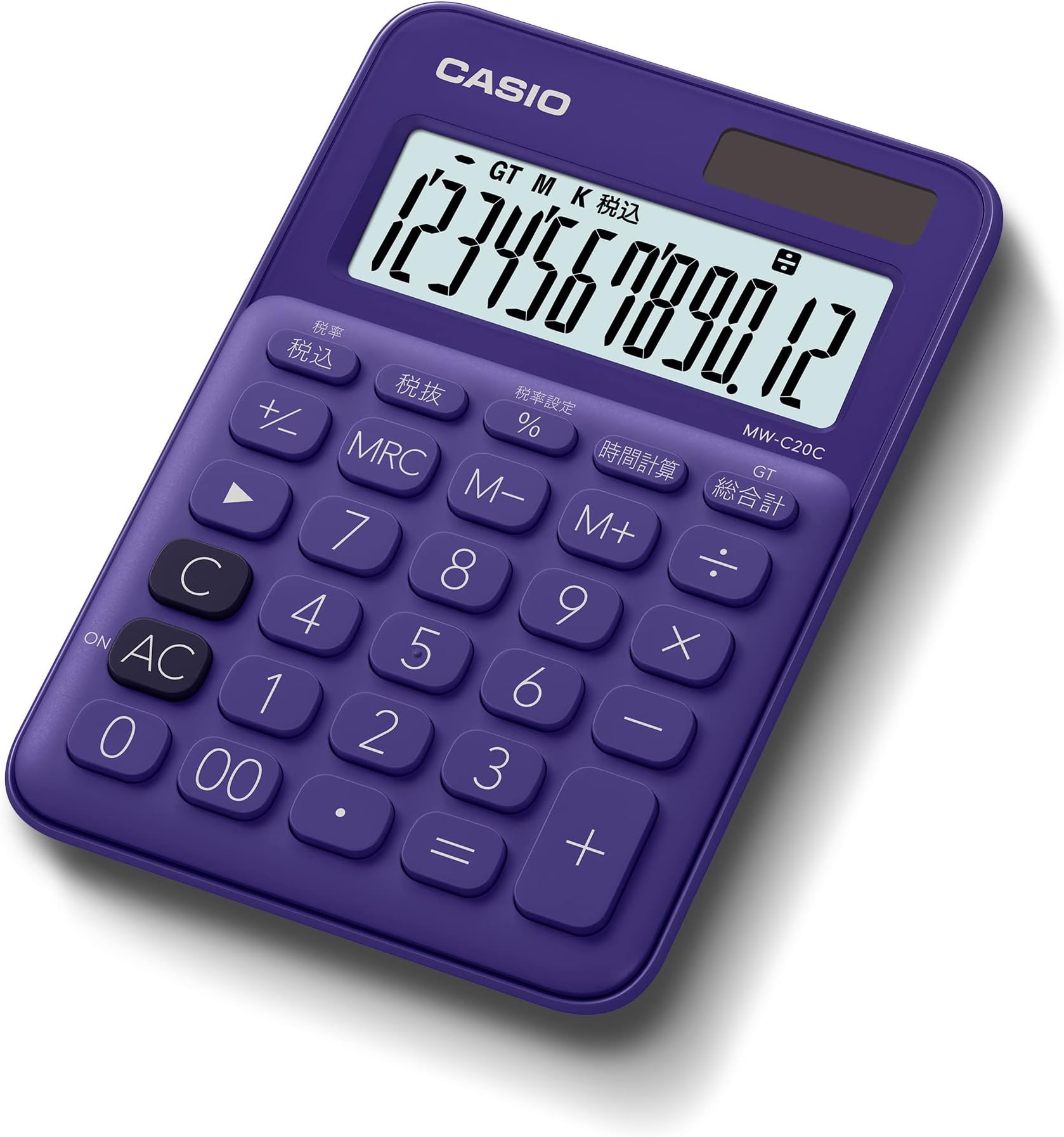 Amazon.com: Casio MW-C20C-PL-N Colorful Calculator, Purple, 12 Digits ...