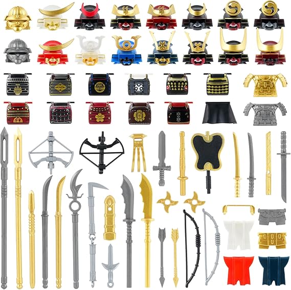 Amazon.com: LGAKO 63pcs Anime Japanese Samurai Minifigs Weapons Pack ...