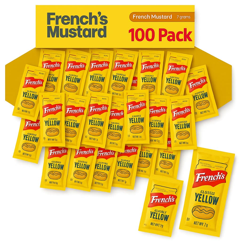 Amazon.com : Yellow Mustard - 7gm (Multiple Pack) | Classic Yellow ...