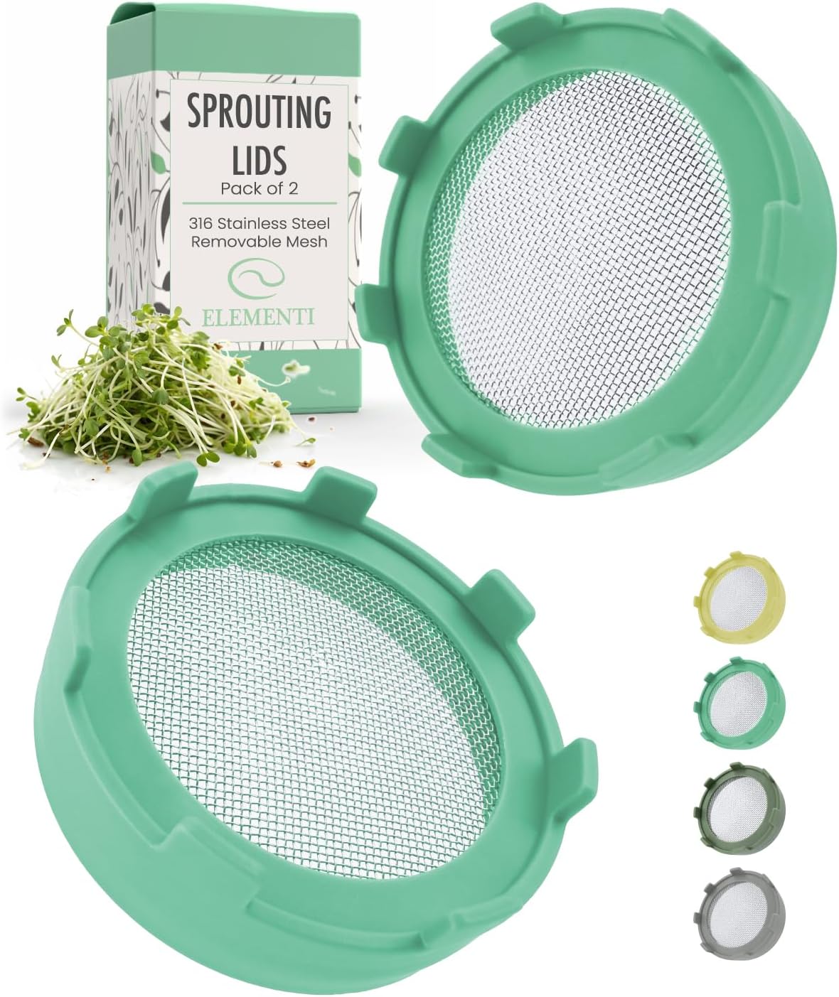 Amazon.com: 304 Stainless Steel Sprouting Lids for Wide Mouth Mason ...