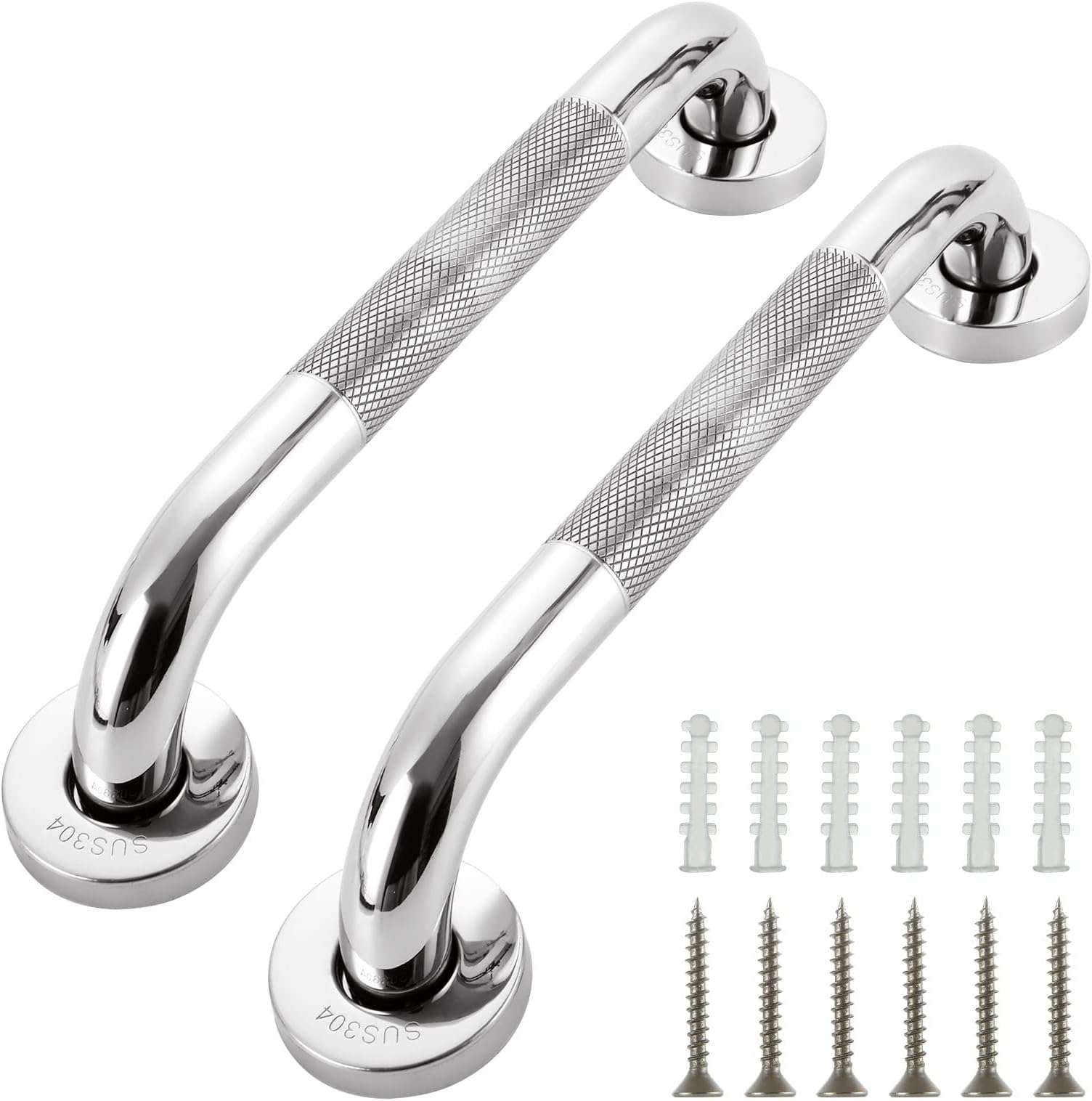 2 Pack Bathroom Grab Rail, Stainless Steel Shower Hand Rail, Grab ...