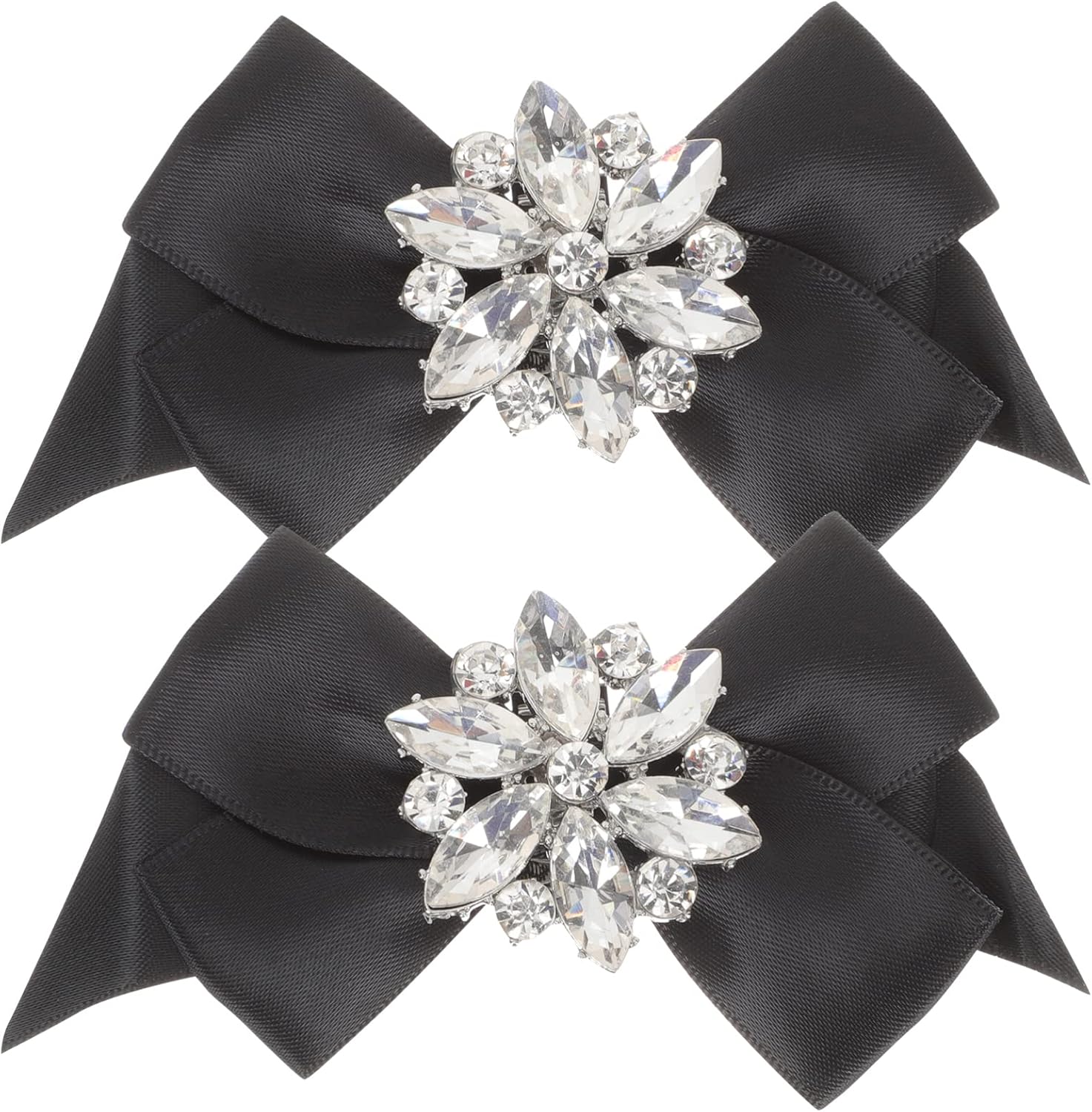 Holibanna Crystal Bow Shoe Clips Women High Heel Shoe Buckle Wedding ...