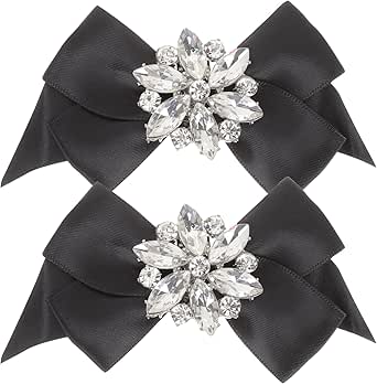 Holibanna Crystal Bow Shoe Clips Women High Heel Shoe Buckle Wedding ...