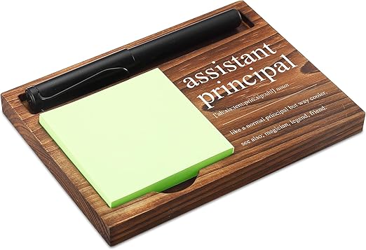 Amazon.com : CINRLLA Assistant Principal Sticky Note Holder Wooden ...