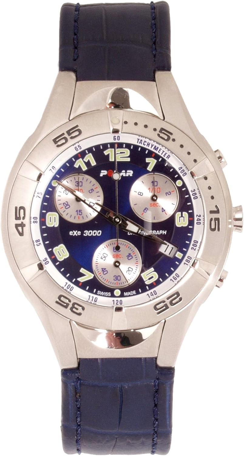Polar - POLAR eXe 3000 Blau mit Lederarmband 90024120 - Montre Homme ...