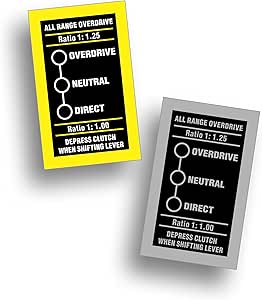 Amazon.com: 2X Transmission Shift Overdrive Pattern Sticker Decal CJ2 ...