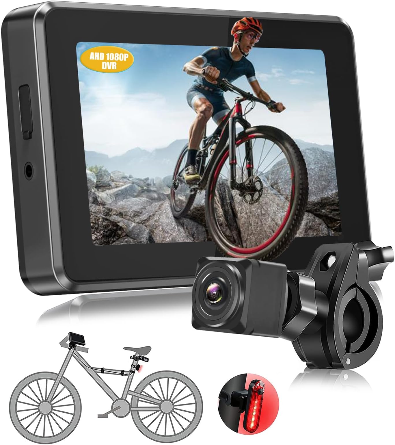 Amazon.com: Oisei Bike Mirror 1080P AHD Bicycle Rear View Camera with 4 ...