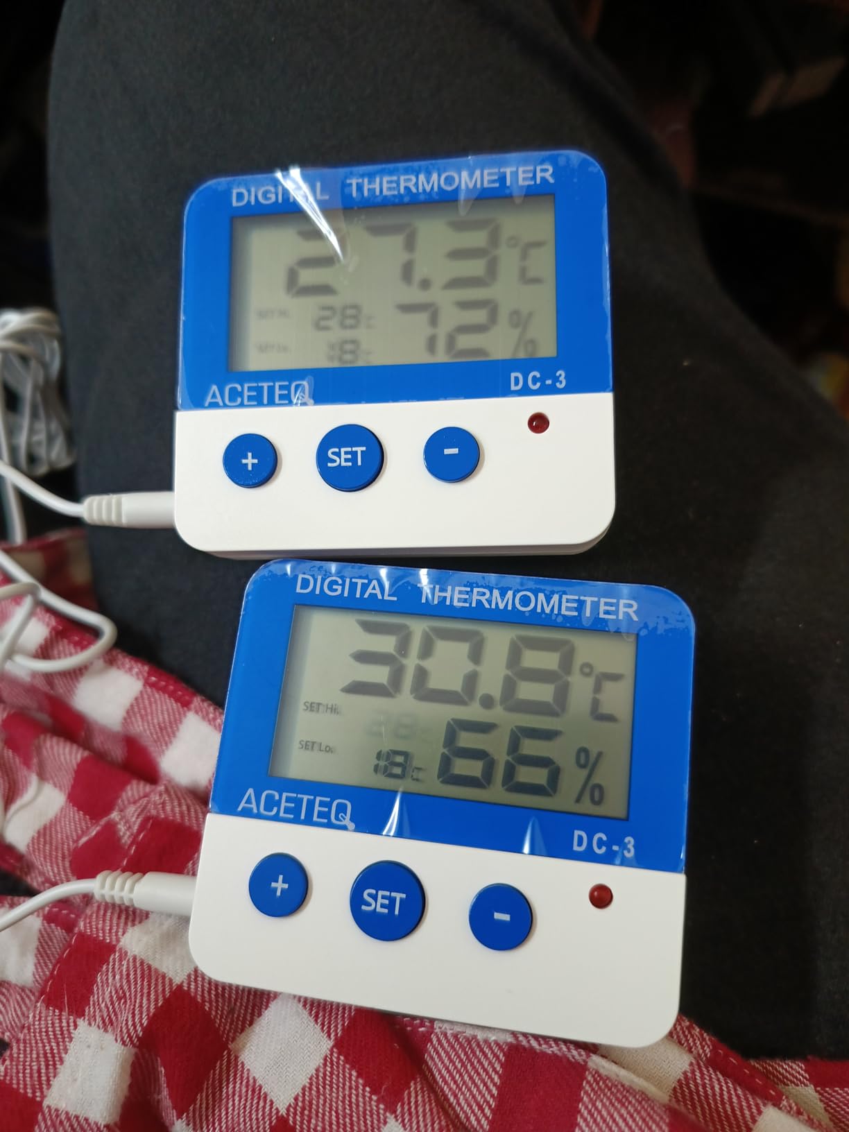 AQUIDAN Fridge Freezer Thermometer Max/Min Memory High & Low ...