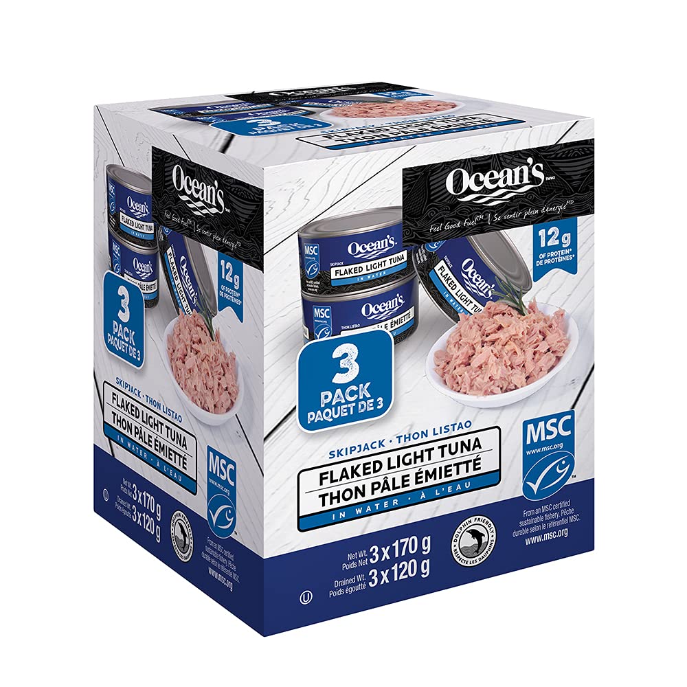 Oceans Flaked Light Tuna 170 Grams 3 Count Canned Skipjack | Desertcart ...