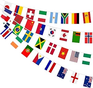 Amazon.com: AhfuLife World String Flags Banner, 32 Countries Flags of ...