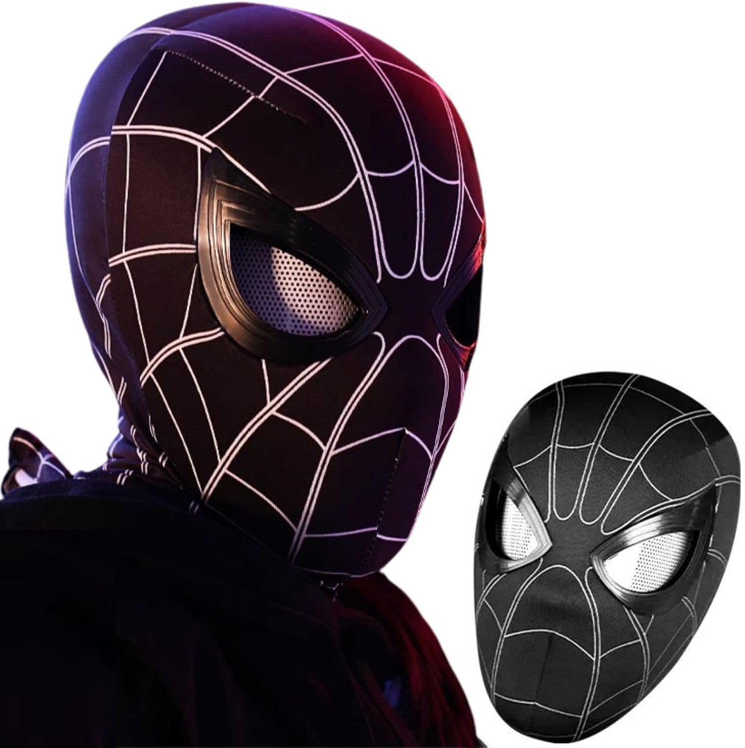 Amazon.com: SpiderHero Mask Moving Eyes, Spiderman Miles Morales Hero ...