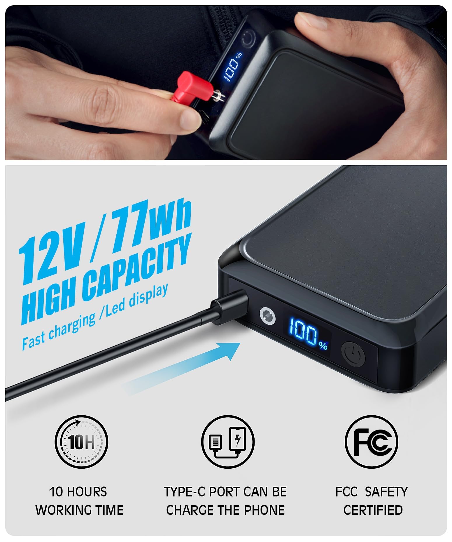Snapklik.com : Rechargeable Battery/Power Bank 12v Long-Lasting